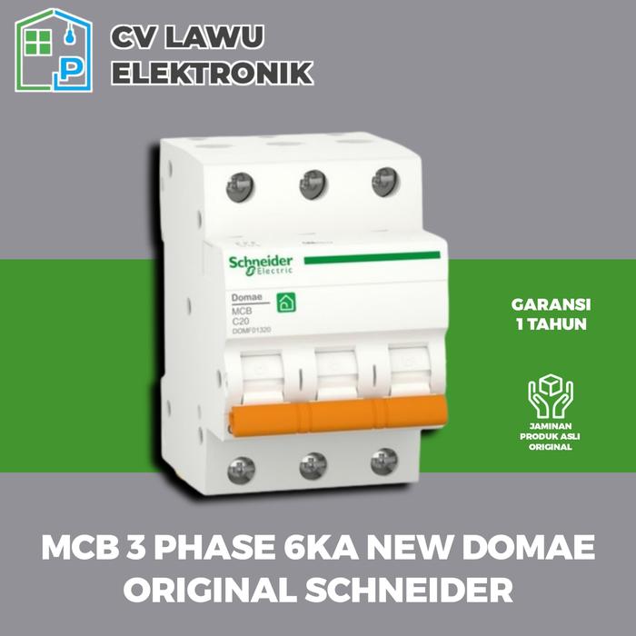 Jual ORIGINAL MCB 3P SCHNEIDER NEW DOMAE 10A 16A 20A 25A 32A 40A 50A ...