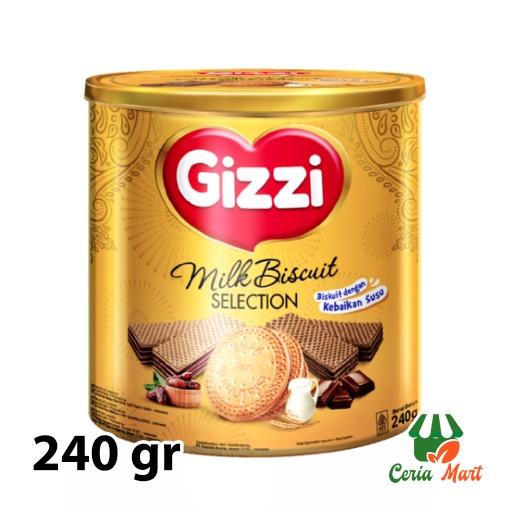 Jual Biskuit Kaleng Gizzi 240 gr Milk Biscuit Selection Wafer Kurma ...