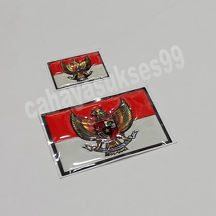 Jual Stiker Motor Timbul Merah Putih Garuda RI Segi 4 Emblem Motor ...