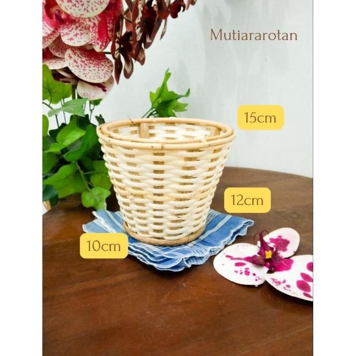 Jual vas bunga anyaman rotan cantik dan aestetich termurah - Bulat ...