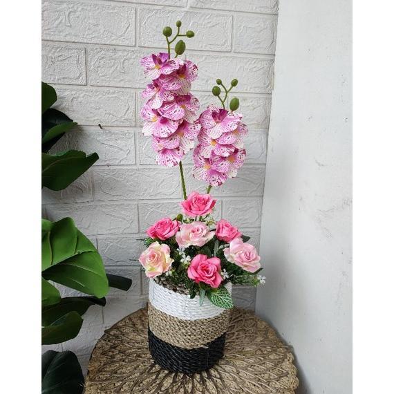 Jual bunga anggrek pot anyam rotan artificial - Type 12 - Jakarta Timur ...