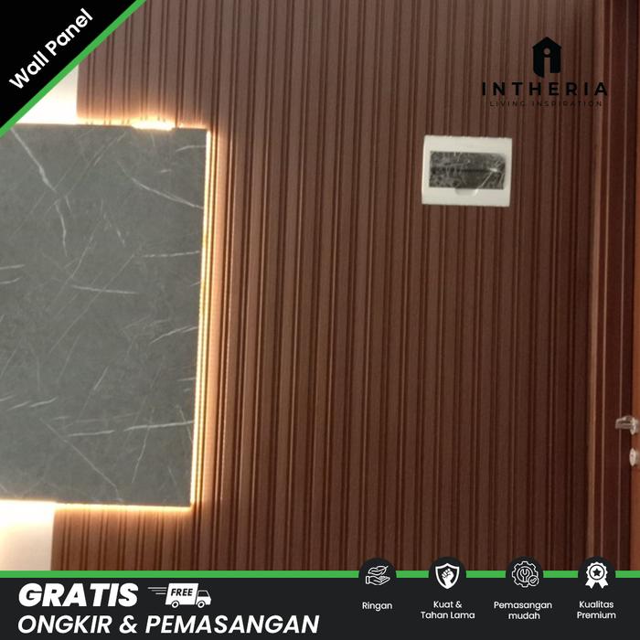 Jual Wall Panel BALIAN Tipe G Rectangle Single Stripe Low Bar - Walnut ...