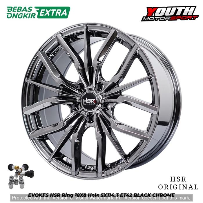 Jual Velg Innova Harrier Crv Xpander HSR EVOKES Black Chrome R18 Ring ...
