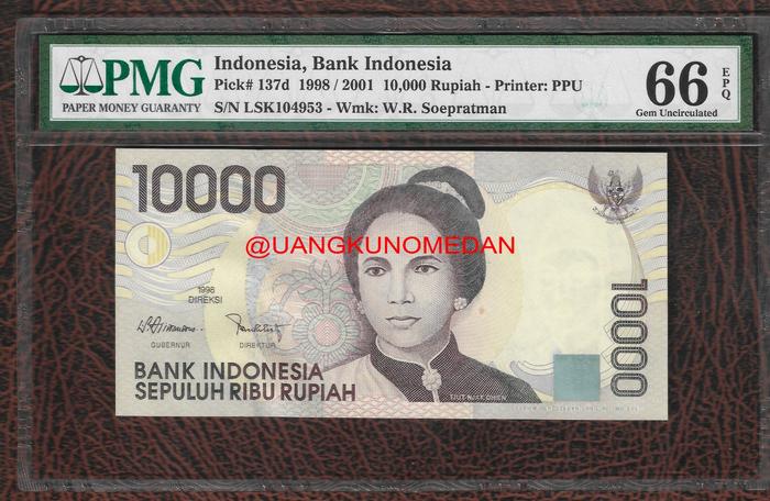 Jual Uang Kuno 10 Ribu Rupiah Cut Nyak Dien PMG 66 EPQ - Jakarta ...