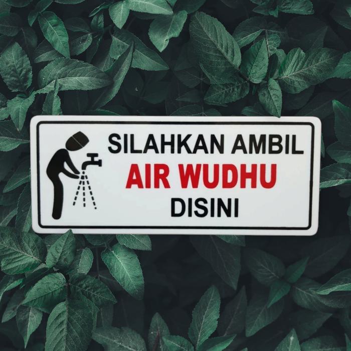 Jual Akrilik papan label petunjuk SILAHKAN AMBIL WUDHU DISINI 22×9cm ...