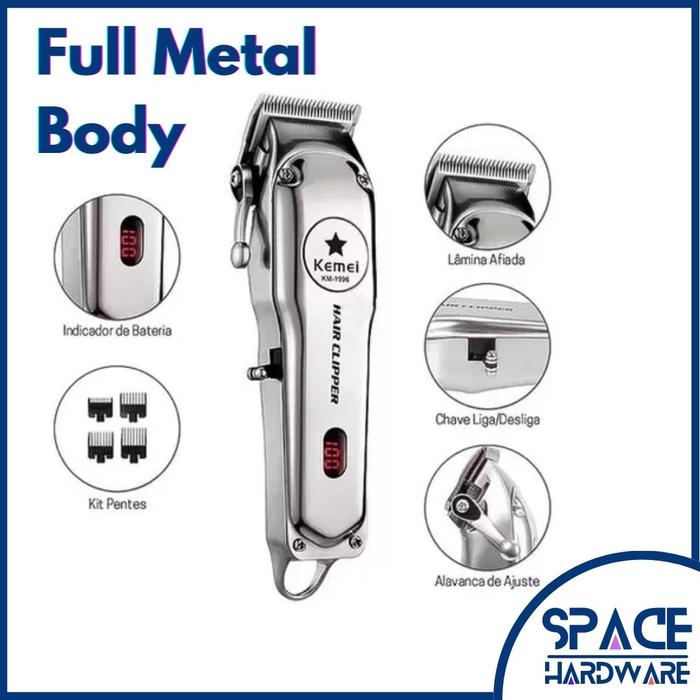Jual Hair Clipper Kemei KM 1996 Alat Cukur Rambut Elektrik Full Metal ...