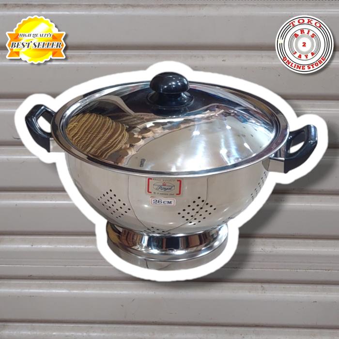 Jual Sangku Nasi + Tutup Stainless Super Tebal 26 Cm Anti Karat Di ...