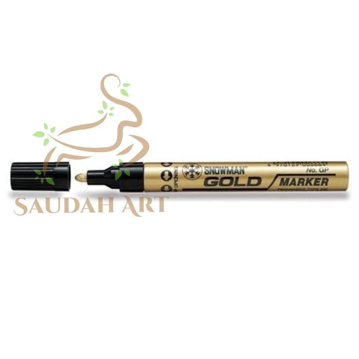 Promo Spidol Permanent Marker Snowman Gold/Silver/Putih - Gold ...