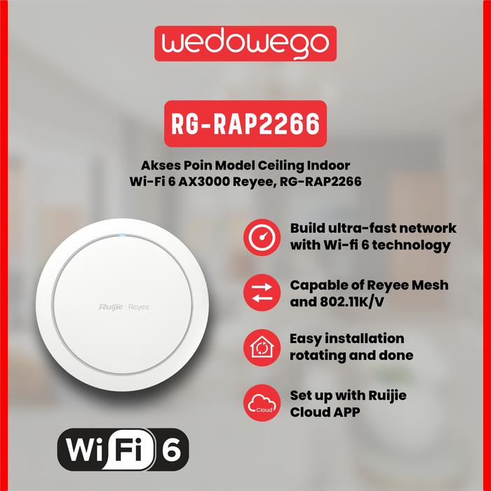Jual Ruijie Reyee RG-RAP2266 , Wi-Fi 6 AX3000 Ceiling Mount Access ...