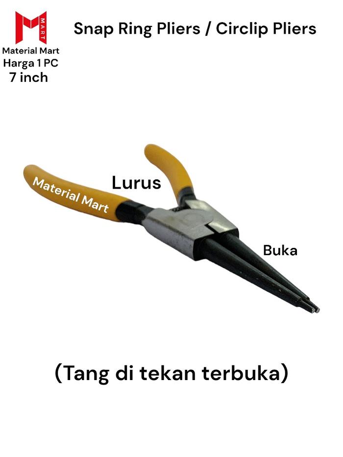 Jual Tang Snap Ring Lurus Buka 7 Inch | Circlip Pliers Bengkok Tutup 7 ...