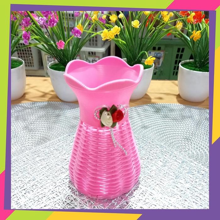 Jual 1598D1 / Vas bunga dekorasi bunga hias / Pot bunga plastik motif ...