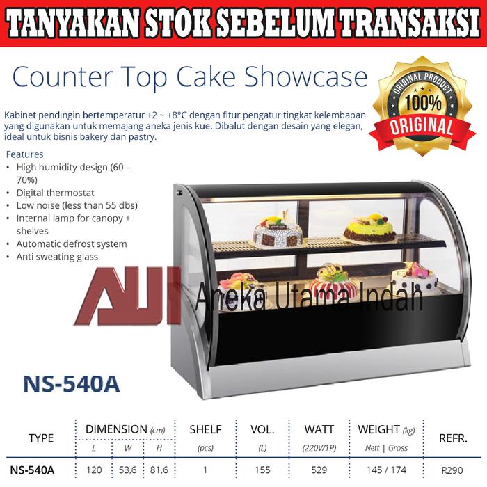 Jual GEA NS-540-A / S-540A Counter Top Cake Showcase - Cembung 155 LITER - Jakarta Timur - Aneka ...