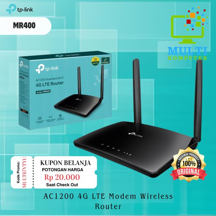 Promo TP-Link Archer MR400 AC1200 4G LTE Modem Wireless Router Cicil 0% 3x - Jakarta Barat ...