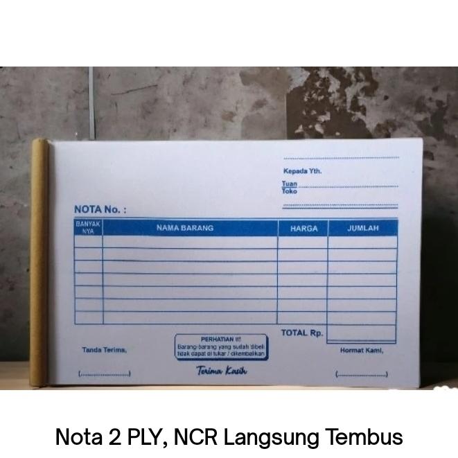Jual nota kontan 2 ply ncr warna biru ukuran 1/4 Folio - Kab ...