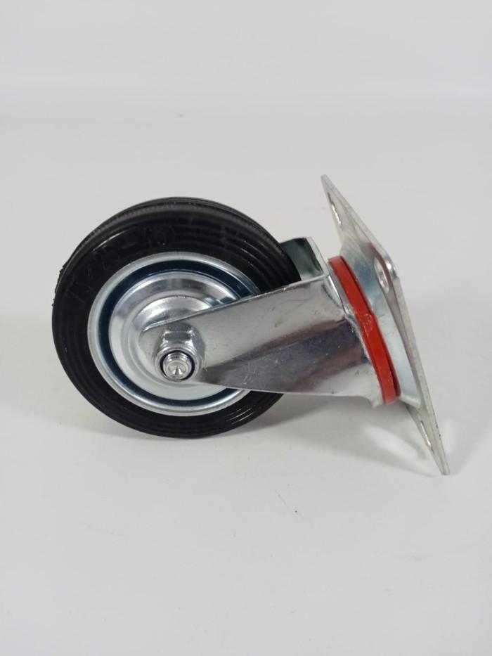 Jual Roda Karet 3 Inch 75 mm Hidup Putar Swivel Roda Trolley Troli ...