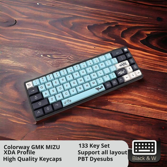 Jual Keycaps Keycap XDA PROFILE GMK MIZU BLUE PBT Dyesub dye sub 7u ...
