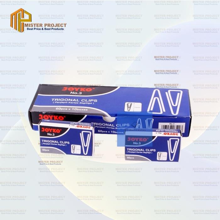 Jual TRIGONAL CLIP / KLIP / PENJEPIT KERTAS JOYKO NO. 3 / 1 PACK ISI 10 ...