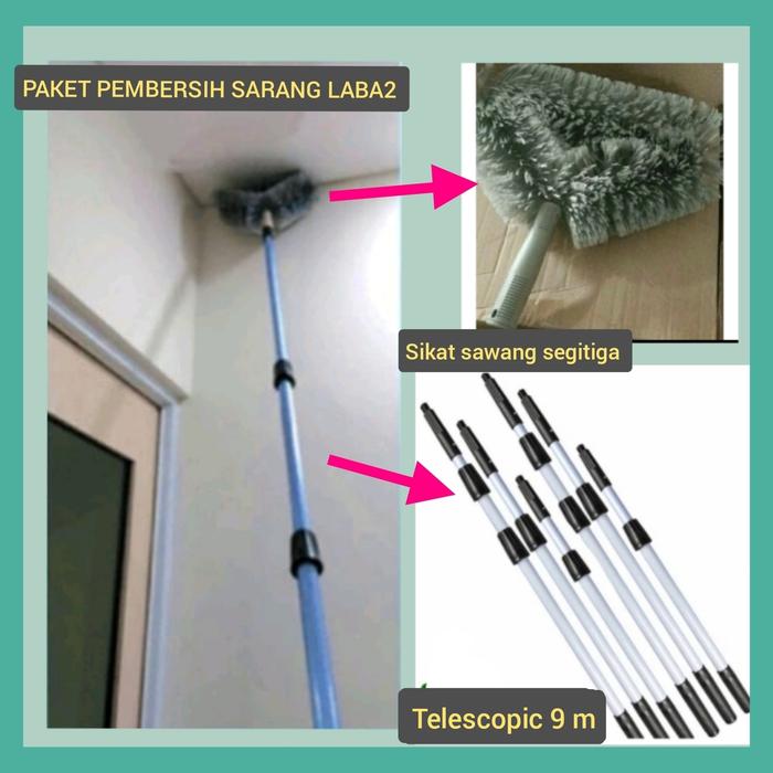 Jual paket pembersih sarang laba2 dan kanopi TELESKOPIK 9 m & sikat ...