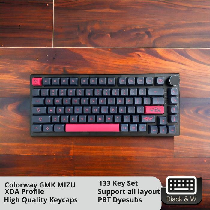 Jual Keycaps Keycap XDA PROFILE GMK MIZU BLACK RED PBT Dyesub dye sub ...