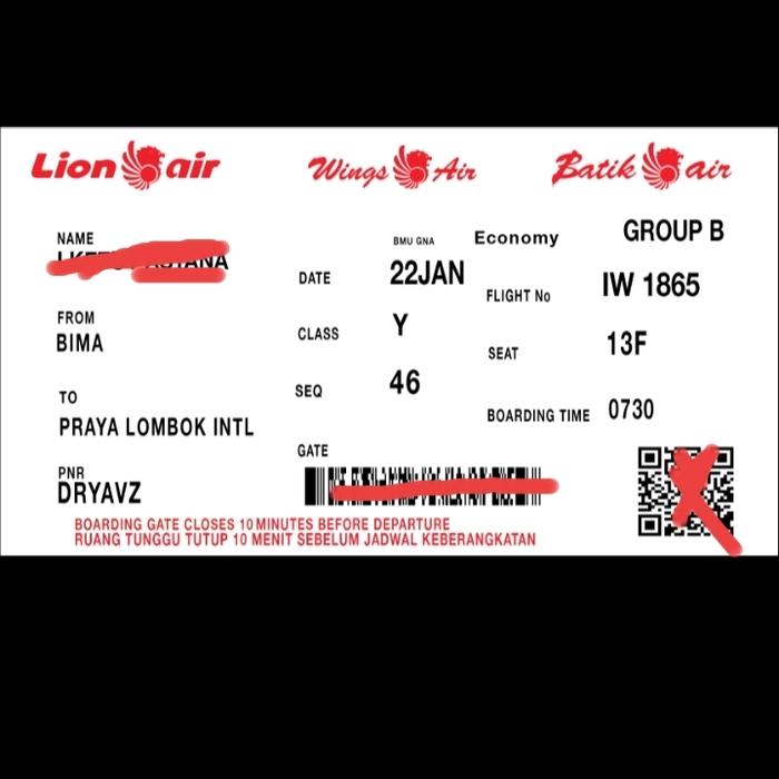 Jual Boarding Pass,Cetak Dan Disain Boarding Pass - Kab. Lombok Barat - Queensha Travel | Tokopedia