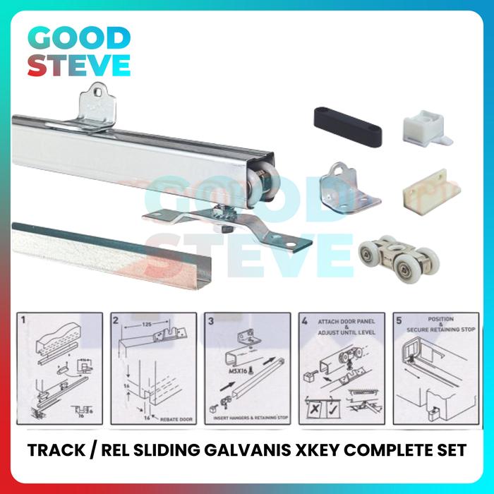 Jual Track/Rel Sliding Galvanis X-key 200 max.80kg Complete Set - Kota ...