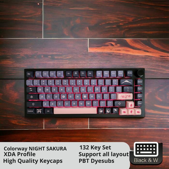 Jual Keycaps Keycap XDA PROFILE JTK NIGHT SAKURA PBT Dyesub 7u clone ...