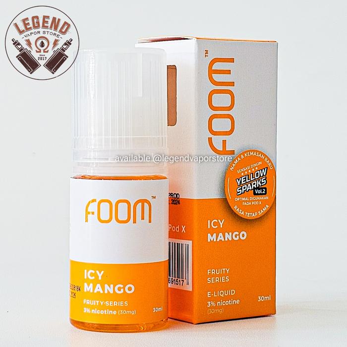 Jual SALT NIC LIQUID FOOM ICY MANGO 30ML 30MG AUTHENTIC - Kab. Bandung ...