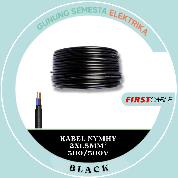 Jual KABEL NYMHY 2x1.5mm2 300/500V Black Colour *FIRST CABLE* - Jakarta ...