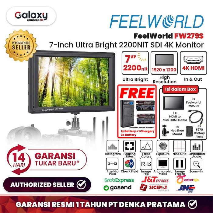 Promo Feelworld FW279S 7-Inch Ultra Bright 2200NIT SDI 4K Monitor Resmi ...