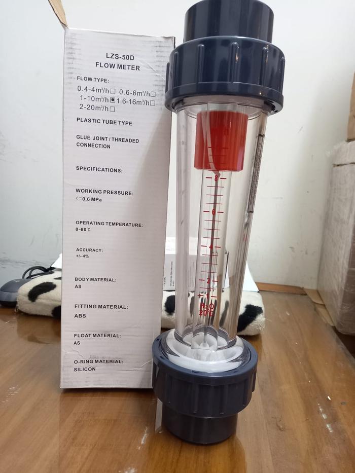 Jual FLOWMETER / ROTAMETER LZS-50 1-10 M3/H PVC DRAT CONNECTION ...
