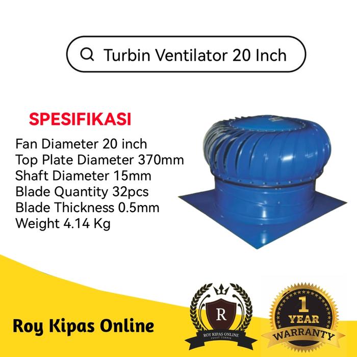 Jual Turbin Ventilator Atap Rumah Industri 20 Inch FT20RC - Jakarta ...