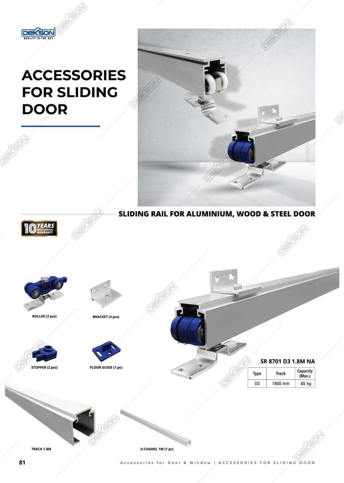 Jual Rel Sliding Dekkson Pintu Kayu Aluminium Besi 180 Cm D3 Sliding ...