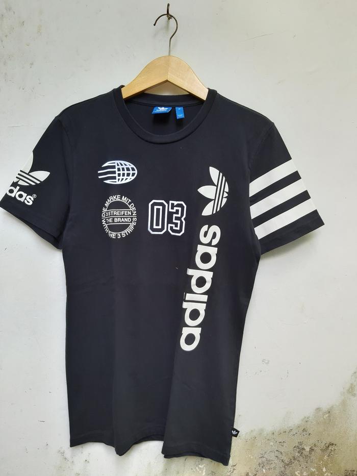 Jual Kaos Adidas Various Logo Ramai Logo Banyak Logo warna Hitam Shirt ...