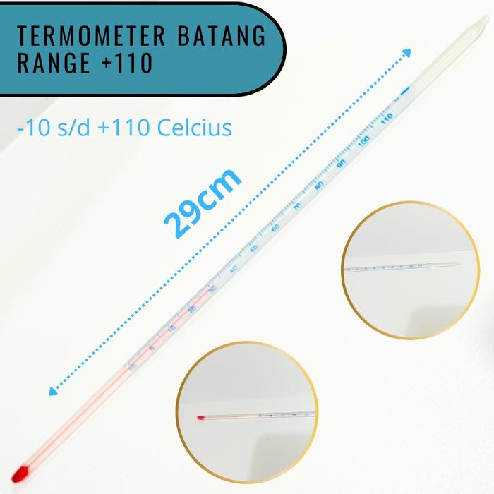 Jual Thermometer alkohol Batang Lab Kimia alat praktikum pengukur suhu ...
