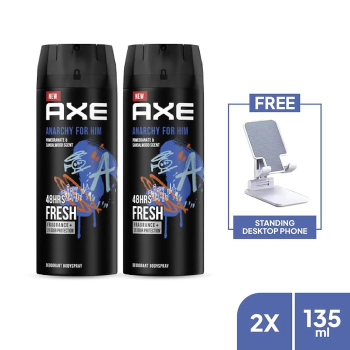 Promo Axe Deodorant Body Spray Anarchy For Him 135Ml Isi 2 + Gift ...