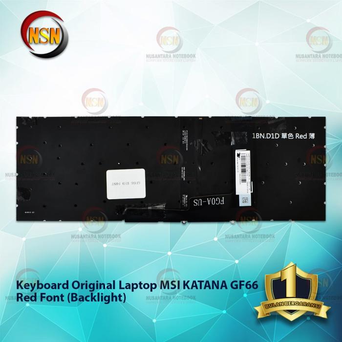 Jual Keyboard Laptop MSI Katana GF66 Red Font Backlight (Black ...