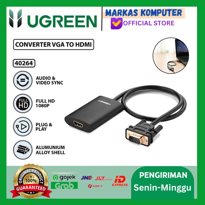 Jual UGREEN Converter HDMI To VGA / VGA To HDMI For Laptop TV Proyektor ...