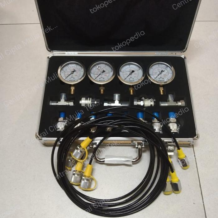 Jual Pressure Gauge KIT 4 Mata/Test Point Hydraulic 10mpa,25mpa,40mpa ...
