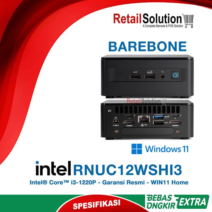 Jual Mini PC Kit - Intel NUC Core i3-1220P NUC12WSHI30000 RNUC12WSHI30000 - Kota Bandung ...
