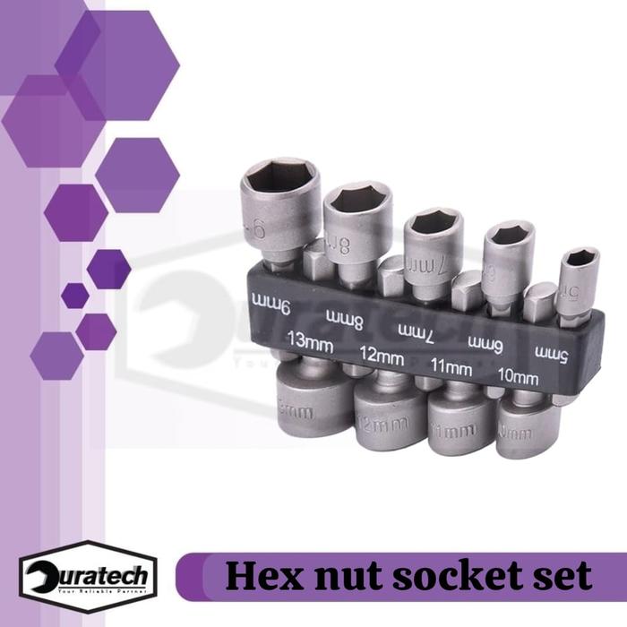 Jual Kunci Socket Roofing Set 9IN1 Hex 5 - 13 MM Mata Bor Hex Nut ...