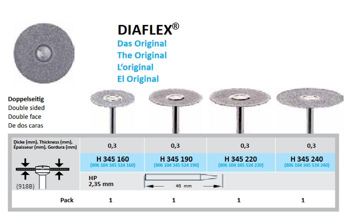 Jual Dental Bur Separating Disk Diamond Discs dengan mandrel Horico - 2 ...