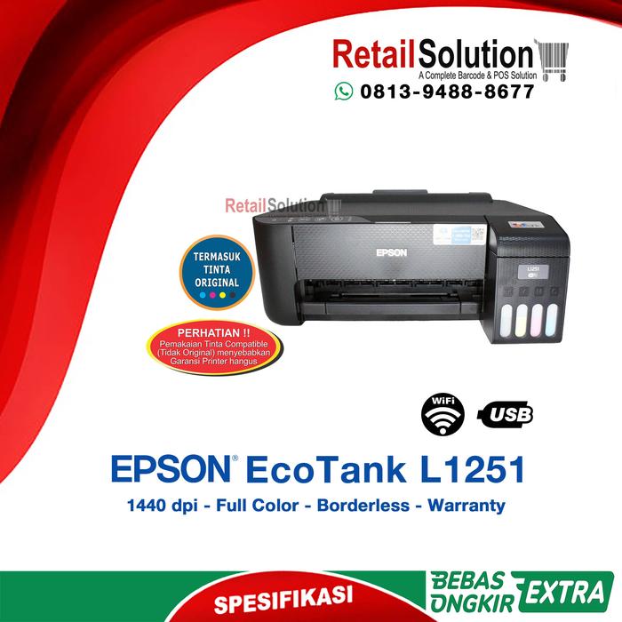 Jual Printer Infus Tanki Warna A4 WiFi - Epson EcoTank L1251 Ink Tank ...