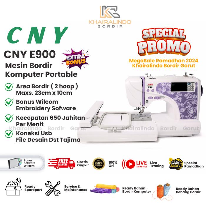 Jual MESIN BORDIR KOMPUTER / CNY E900 PORTABLE / KHAIRALINDO - Kab. Garut - KHAIRALINDO BORDIR ...