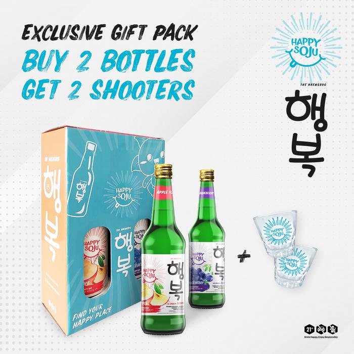 Jual Exclusive gift pack Happy soju buy 2 bottle free 2 shooter - Jakarta Pusat - Happy Soju ...