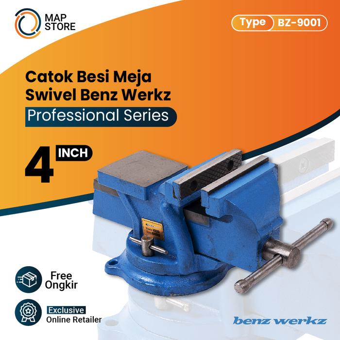 Jual Ragum / Catok Besi 4" swivel meja / Vice table Benz Werkz 4inch ...