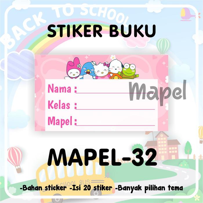 Jual Sticker Label Buku - Stiker mapel - stiker buku sekolah - MAPEL-32 ...