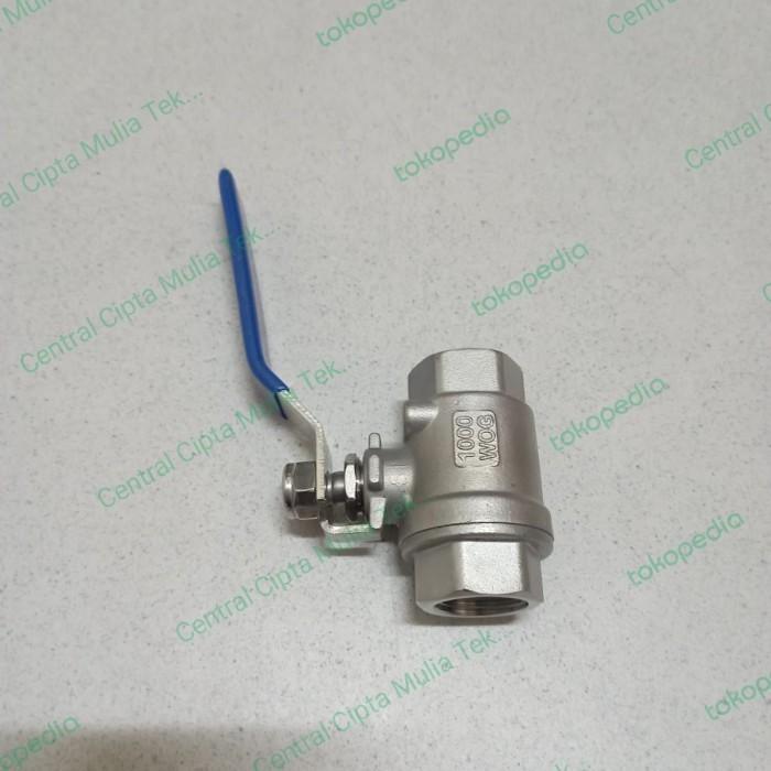 Jual Stop Kran / Ball valve Drat 3/4" inch Stainless ( 2Pc ) Fullbore ...