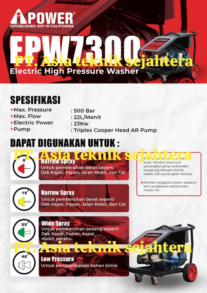 Jual mesin pompa jet cleaner 500 bar Aipower heavy duty - Jakarta Barat ...
