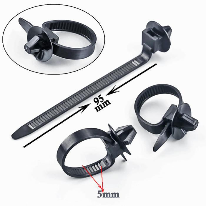 Jual Buckle Ties Mobil Universal 9mm Auto Cable Strap Push Mount ...