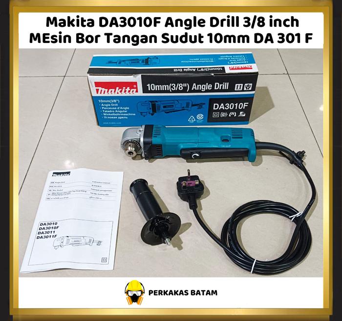 Jual Makita DA3010F Angle Drill 3/8 inch Mesin Bor Tangan Sudut 10mm DA ...